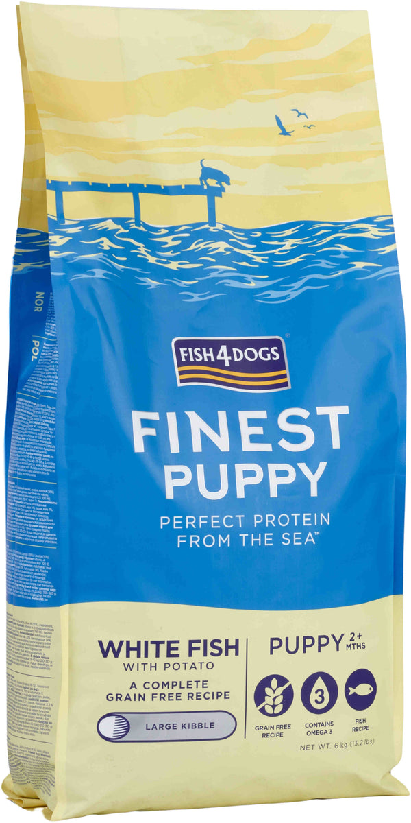 FISH4DOGS Finest PUPPY Peşte alb şi Cartofi, Large Kibble – Maxi-Pet.ro