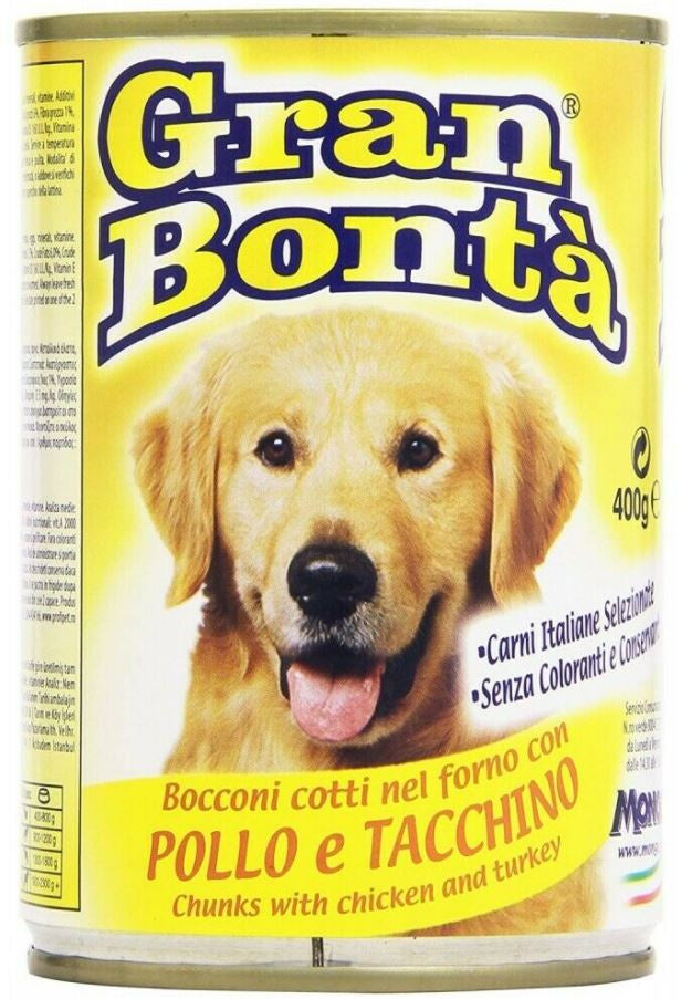 GRAN BONTA Conservă pentru câini, cu Carne de Pui şi Curcan 400g – Maxi ...